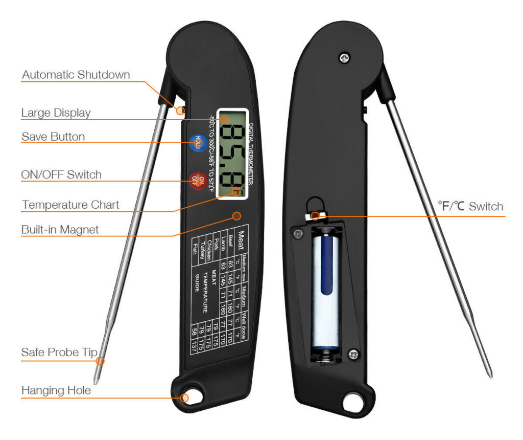 InstaTemp BBQ Pro Digital Meat Thermometer - Marketmummy